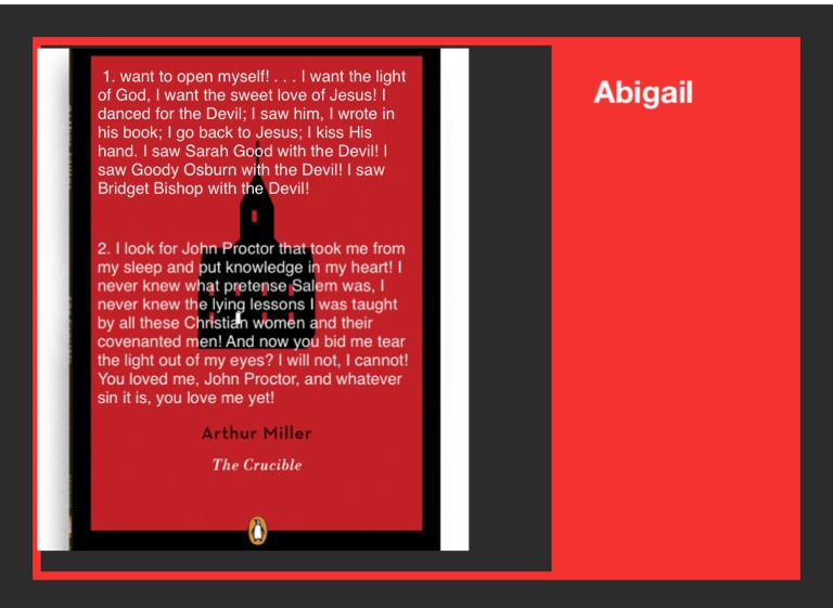 Crucible Character Comparison - Screen 4 on FlowVella - Presentation ...