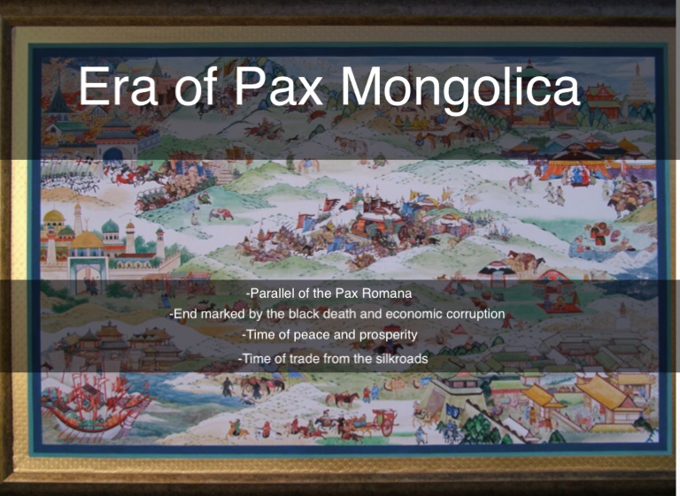 Organization of the Mongol conquered territories and the era Pax ...